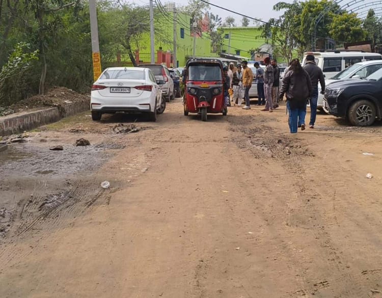 The Road To Tal Wale Baba Temple Is In A Dilapidated Condition, Causing ...