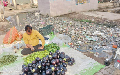 Water Blocked For Drain Construction Causes Dirt In The Vegetable ...