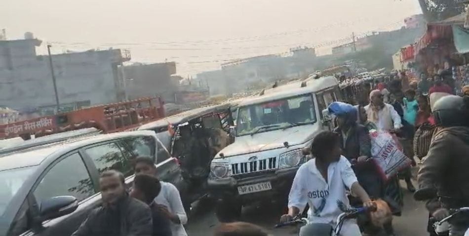 The Fair Was Crowded, And Vehicles Crawled Along In The Traffic Jam ...