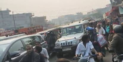 The Fair Was Crowded, And Vehicles Crawled Along In The Traffic Jam ...