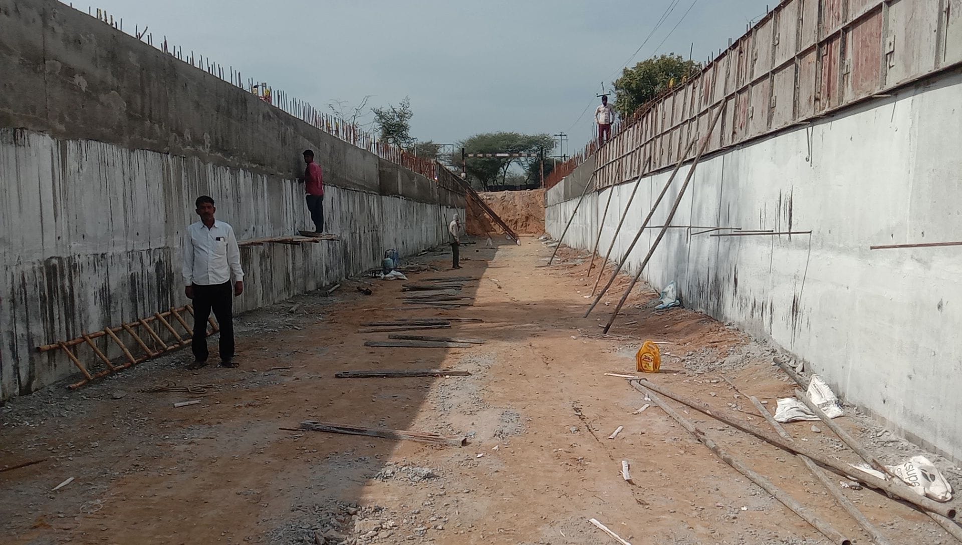 Construction Of Pilani Road Railway Underbridge In Loharu Blocked The ...