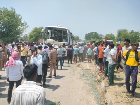 Bus Loses Control And Overturns After Stone Shatters Windshield Two ...