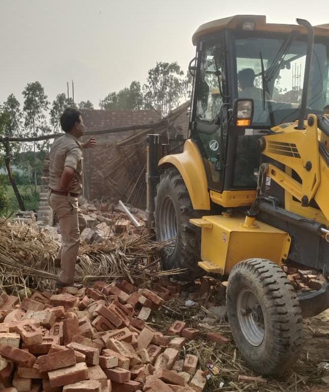 The Railway Department Used Jcb To Demolish Encroachments And Illegal ...