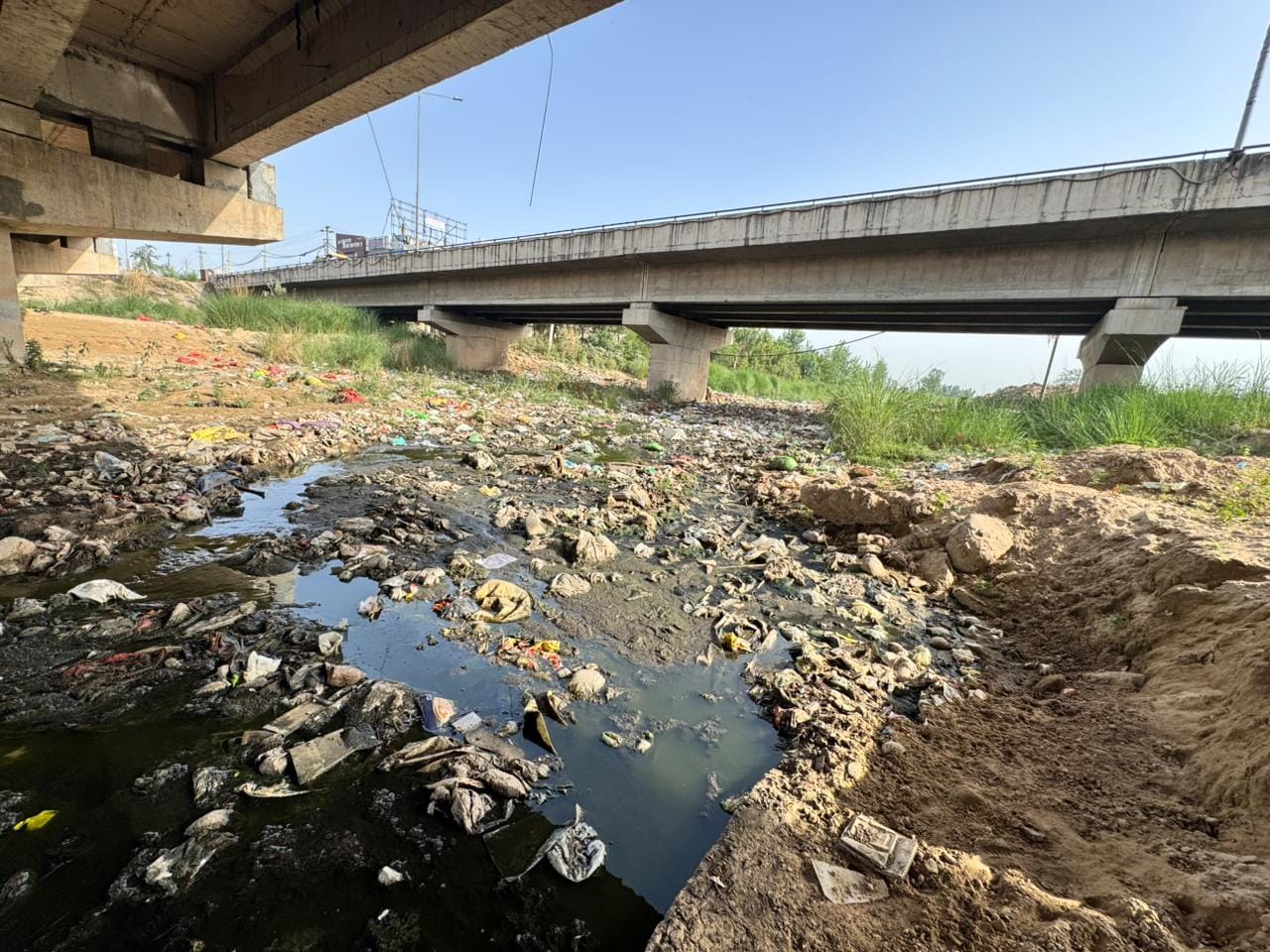 Encroachment And Debris On The Tangri River Bridge Have Increased ...