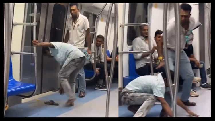 Delhi Metro Viral Video Two People Are Seen Fighting With Each Other ...