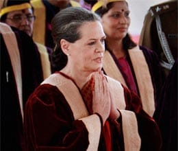 Sonia Lays Foundation Stone Of Ananda