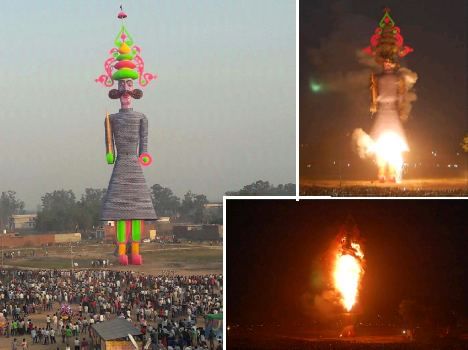 देश के सबसे उंचे रावण का दहन देख न पाएं हों तो यहां देखिए - Burned ...
